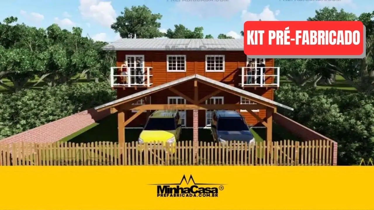 Kit de Casa Pré-Fabricada Modelo Geminado | 145 m² – Chalé de Madeira ...
