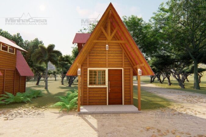 Prefabricated A-Frame Cabin Model POP 1.2 | 258 sq. ft