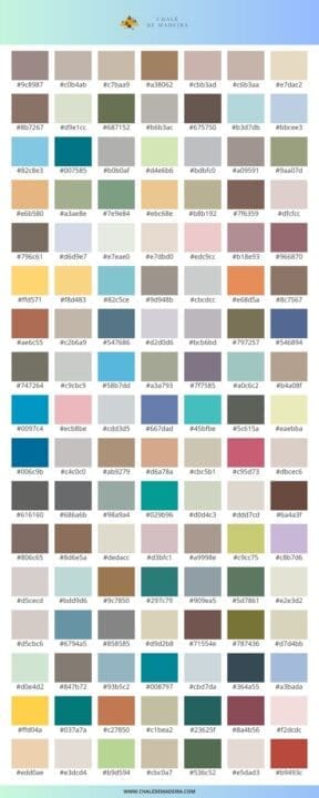 Tabela de cores de tinta para parede: 117 cores e tons – Chalé de ...