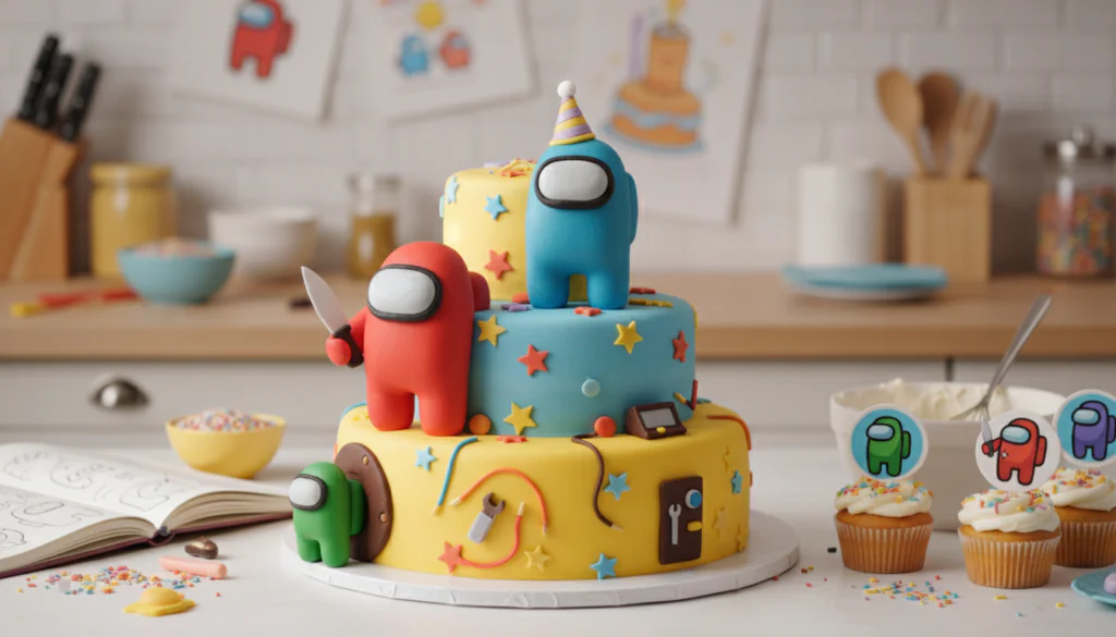 Bolo Among Us: ideias e tutoriais alegres